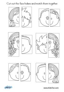 Easy and Fun Face Matching worksheets for kids - KidsTut