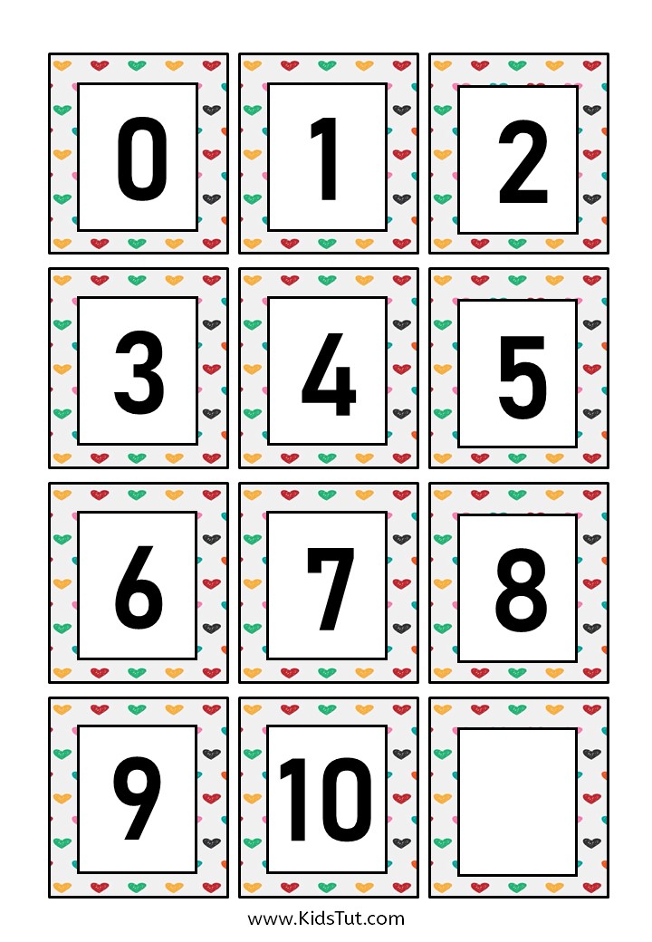 Free Colorful 1-10 Number Charts for Kids - KidsTut