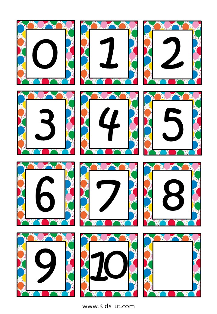 Free Colorful 1-10 Number Charts for Kids - KidsTut