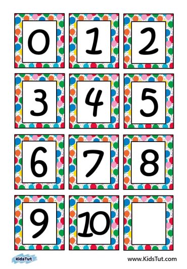 Free Colorful 1-10 Number Charts for Kids - KidsTut