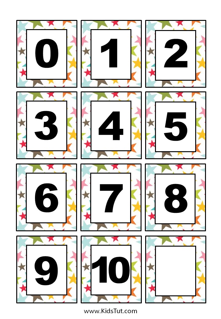 Free Colorful 1-10 Number Charts for Kids - KidsTut