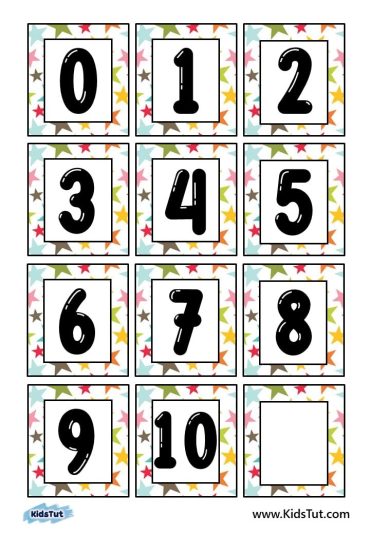Free Colorful 1-10 Number Charts for Kids - KidsTut