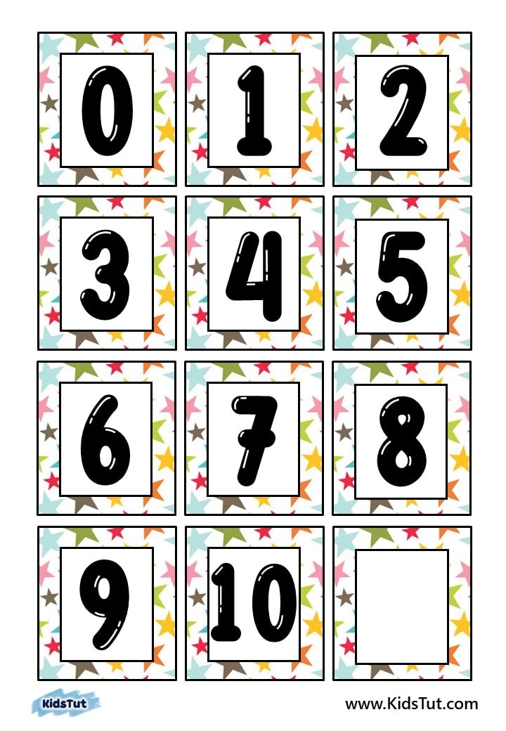 Free Colorful 1-10 Number Charts for Kids - KidsTut