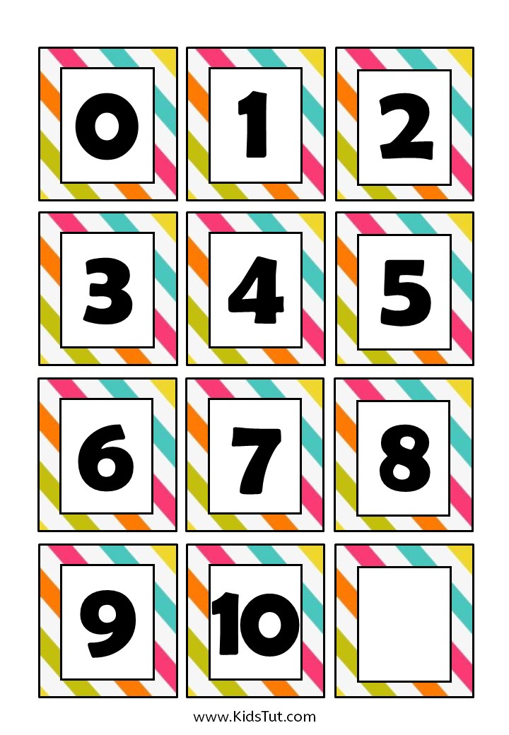 Free Colorful 1-10 Number Charts for Kids - KidsTut