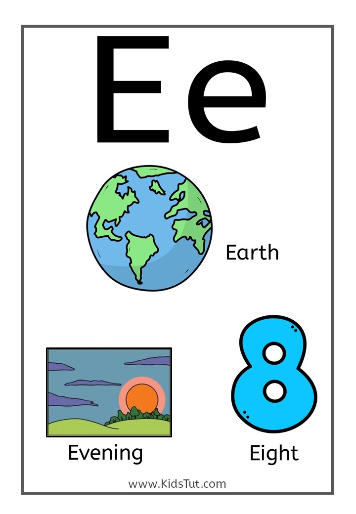 Words that Start with the letter “E” for kids - KidsTut