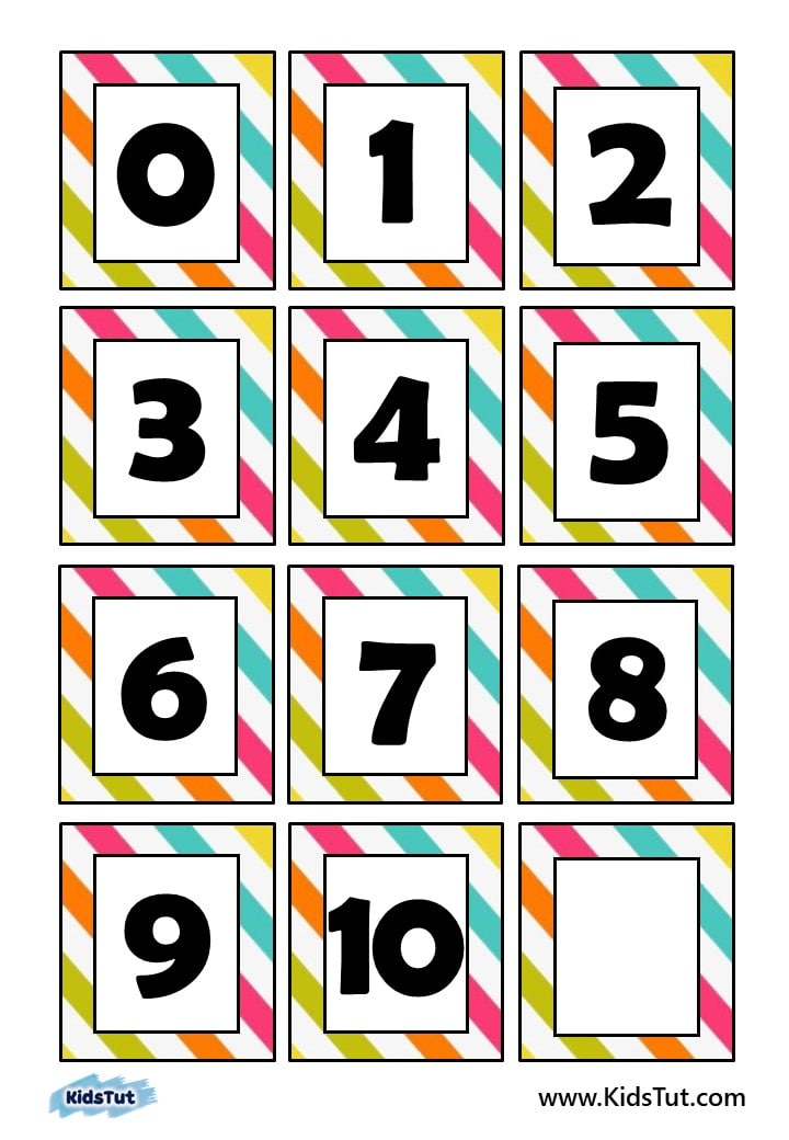 Free Colorful 1-10 Number Charts for Kids - KidsTut