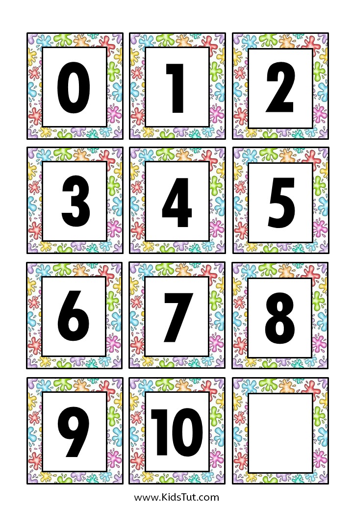 Free Colorful 1-10 Number Charts for Kids - KidsTut