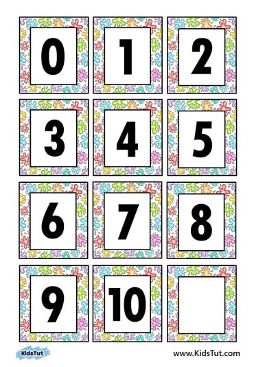 Free Colorful 1-10 Number Charts for Kids - KidsTut
