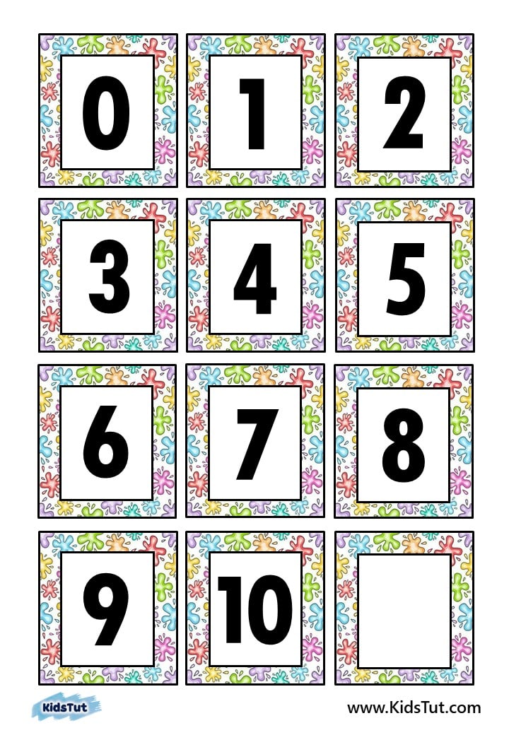 Free Colorful 1-10 Number Charts for Kids - KidsTut