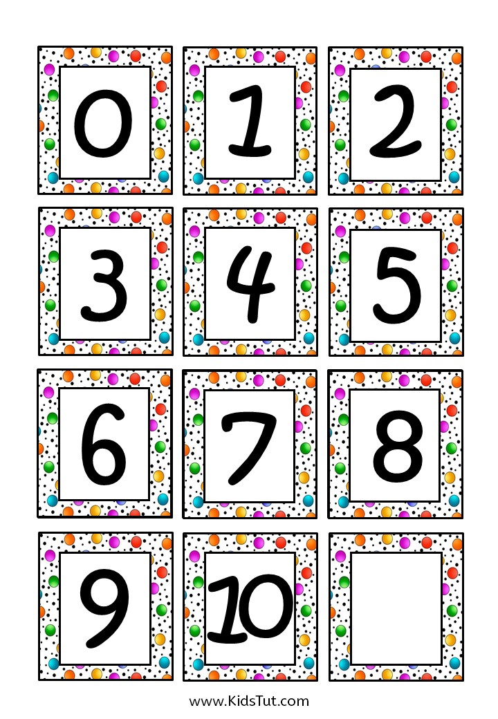 Free Colorful 1-10 Number Charts for Kids - KidsTut