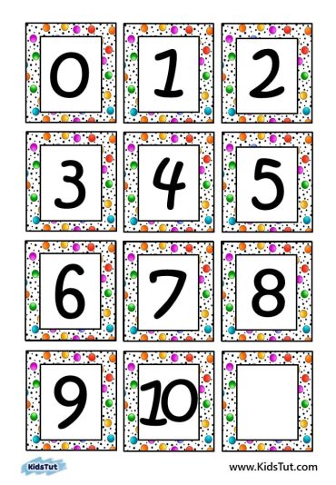Free Colorful 1-10 Number Charts for Kids - KidsTut