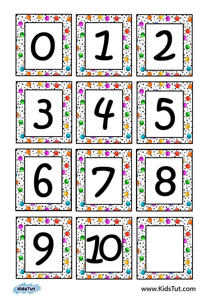 Free Colorful 1-10 Number Charts for Kids - KidsTut