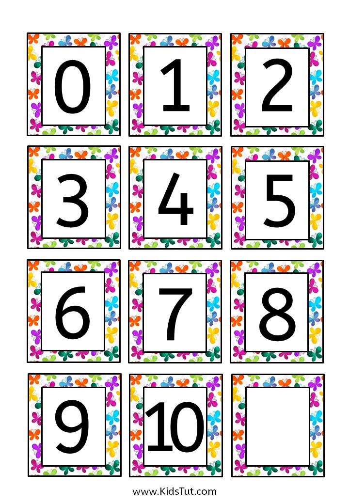 Free Colorful 1-10 Number Charts for Kids - KidsTut