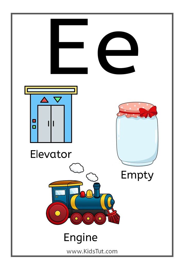 Words that Start with the letter “E” for kids - KidsTut