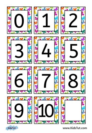 Free Colorful 1-10 Number Charts for Kids - KidsTut