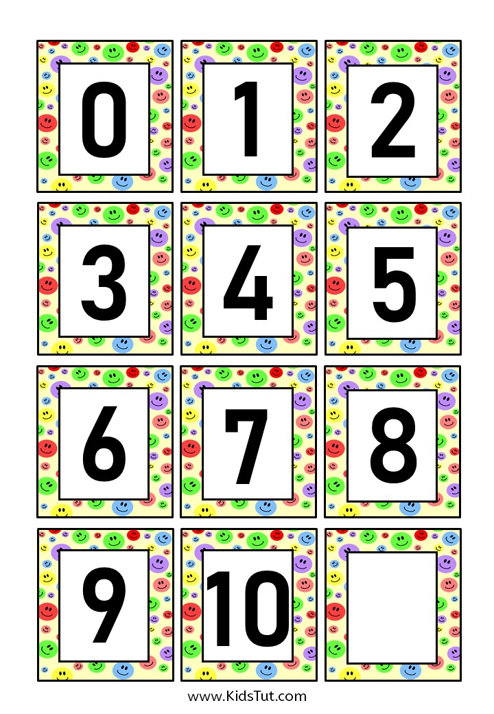 Free Colorful 1-10 Number Charts for Kids - KidsTut