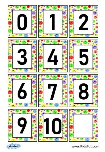 Free Colorful 1-10 Number Charts for Kids - KidsTut