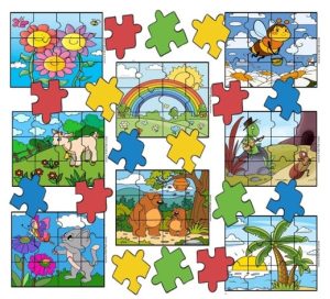 Free Printable Picture Puzzle Cards Set for Kids - KidsTut