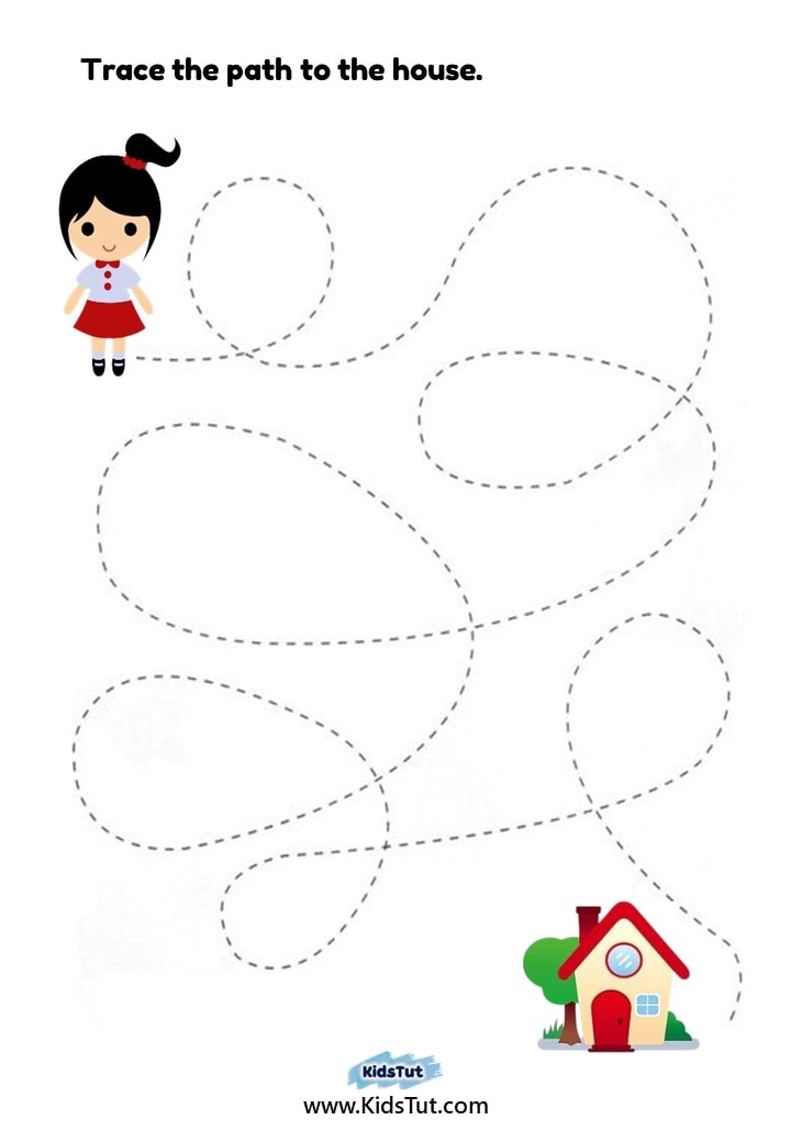 Trace the Path: Tracing Worksheets for Kids - KidsTut