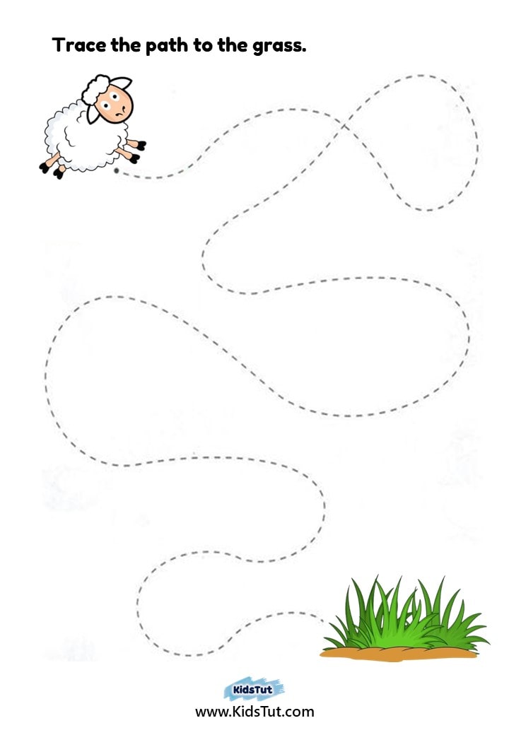 Trace the Path: Tracing Worksheets for Kids - KidsTut