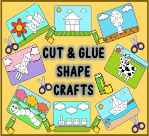 Cut and Glue Shape Crafts for Kids - KidsTut