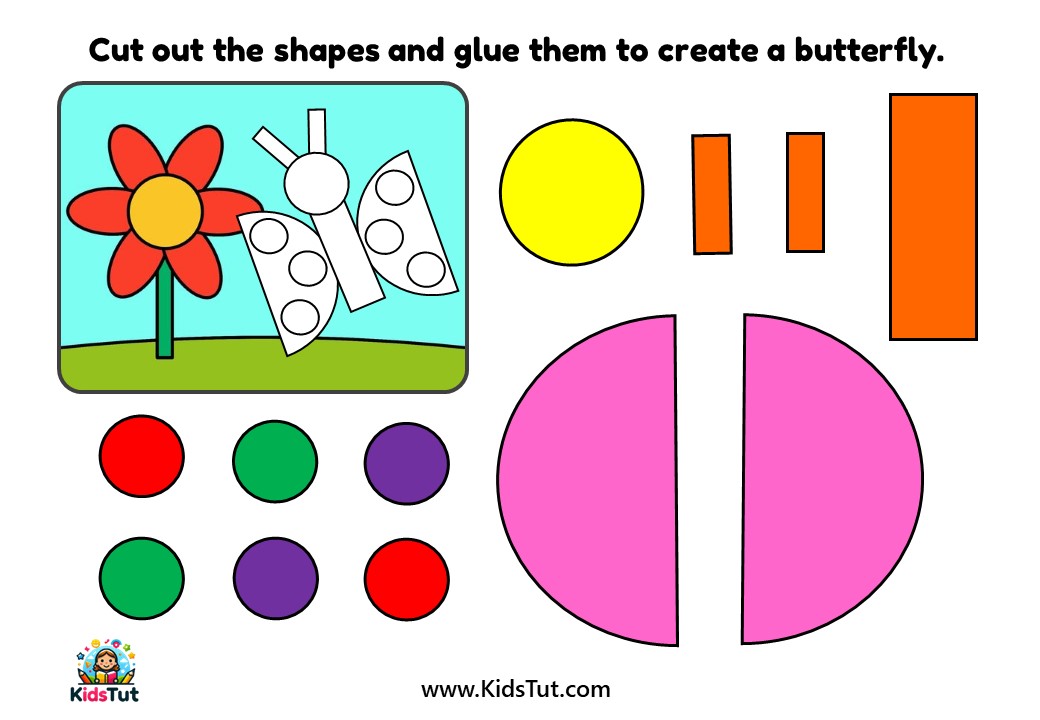 Cut and Glue Shape Crafts for Kids - KidsTut