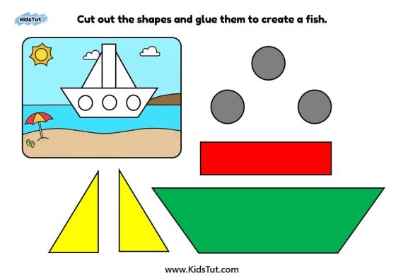 Easy & Fun Cut and Glue Shape Crafts for Kids - KidsTut