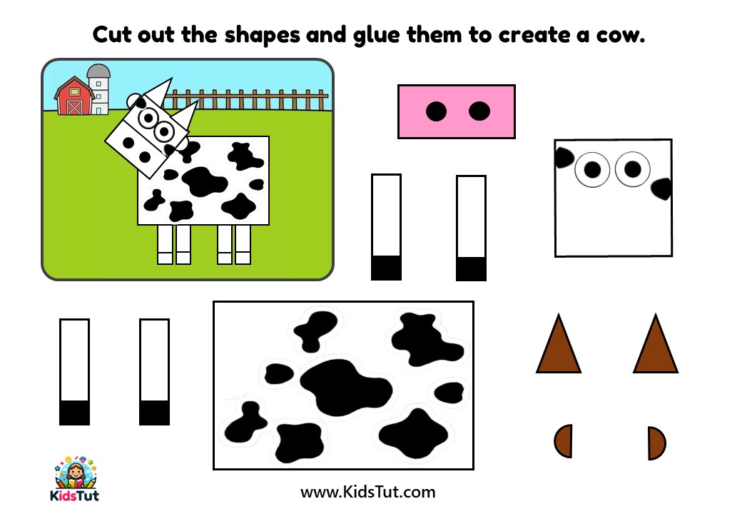 Cut and Glue Shape Crafts for Kids - KidsTut