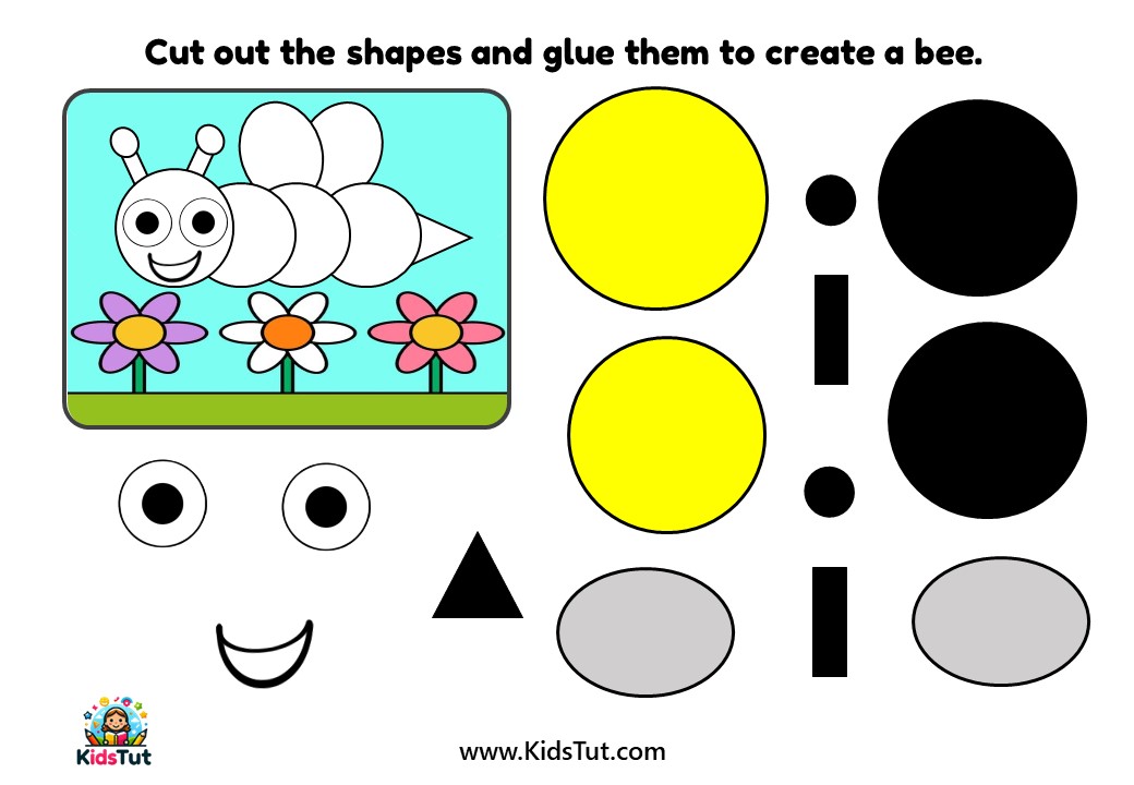 Cut and Glue Shape Crafts for Kids - KidsTut