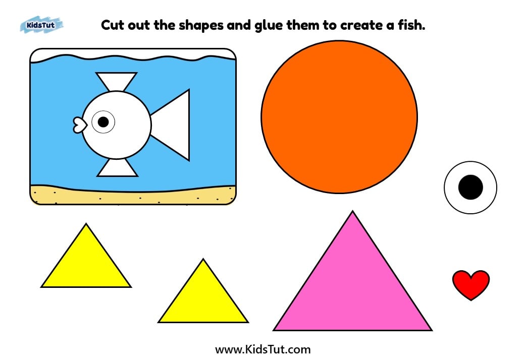 Easy & Fun Cut and Glue Shape Crafts for Kids - KidsTut