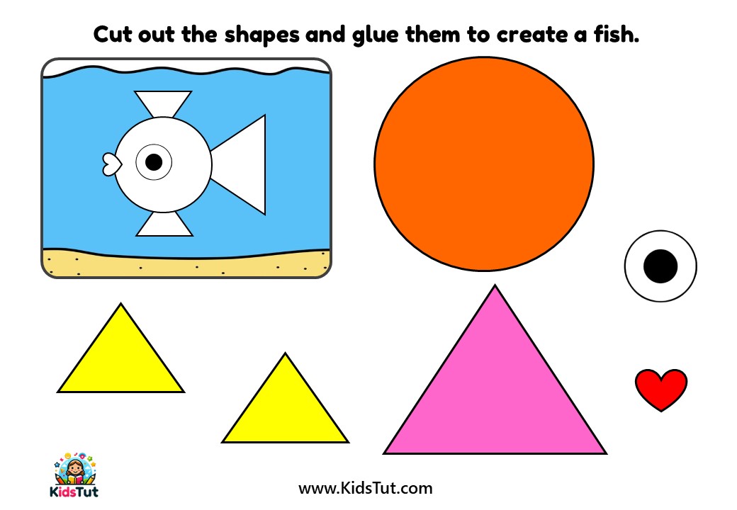 Cut and Glue Shape Crafts for Kids - KidsTut