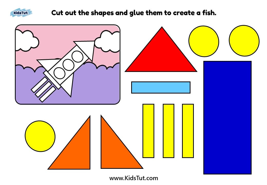 Easy & Fun Cut and Glue Shape Crafts for Kids - KidsTut