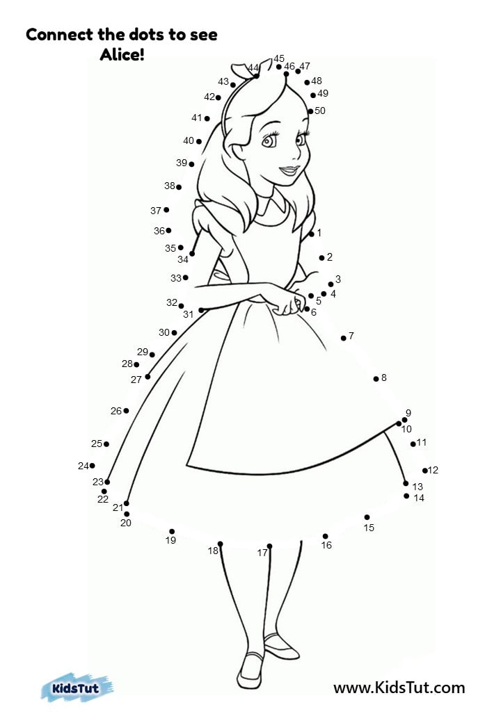 Easy Connect the Dots to See the Disney Princess - KidsTut