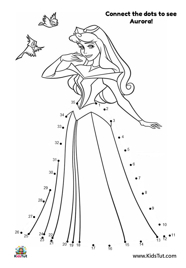 Connect the Dots to See the Disney Princess - KidsTut