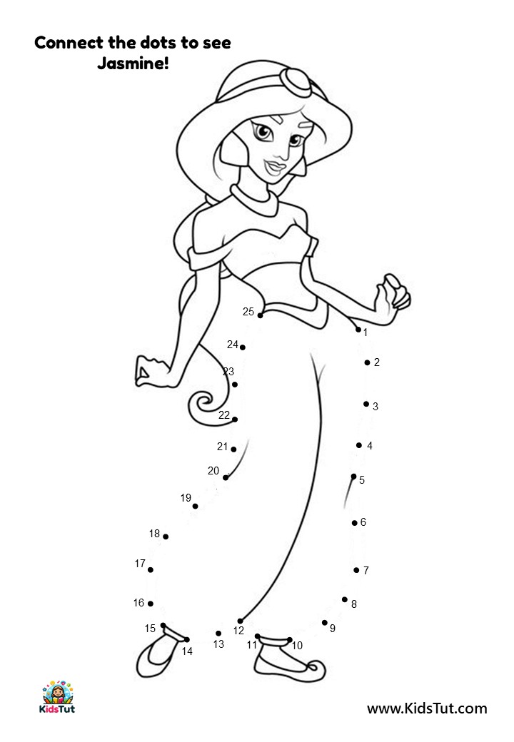 Connect the Dots to See the Disney Princess - KidsTut