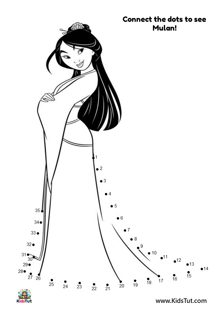 Connect the Dots to See the Disney Princess - KidsTut