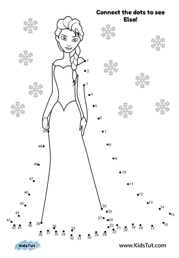 Easy Connect the Dots to See the Disney Princess - KidsTut