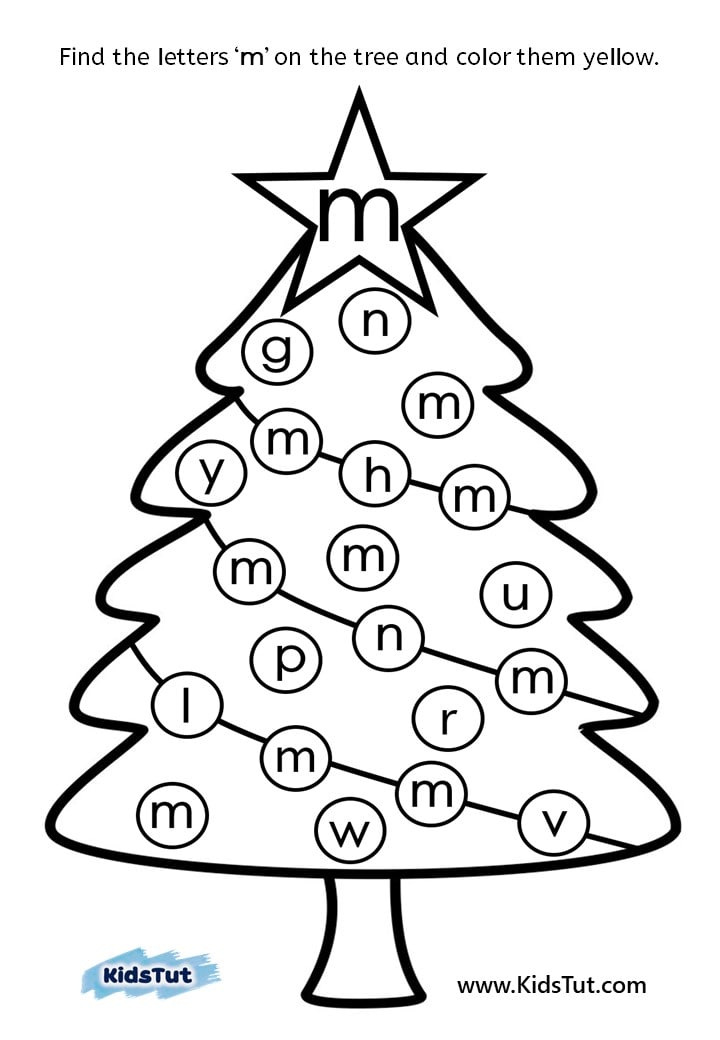 Easy Find the letter holiday worksheets for Kids! - KidsTut