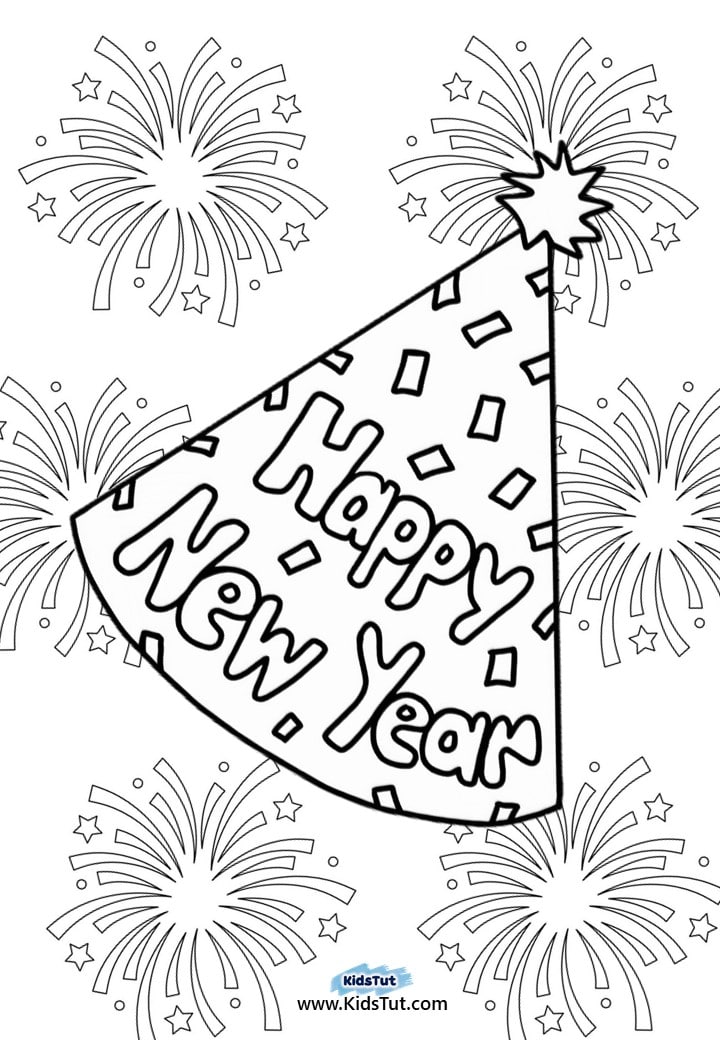 10 Happy New Year coloring pages for kids - KidsTut
