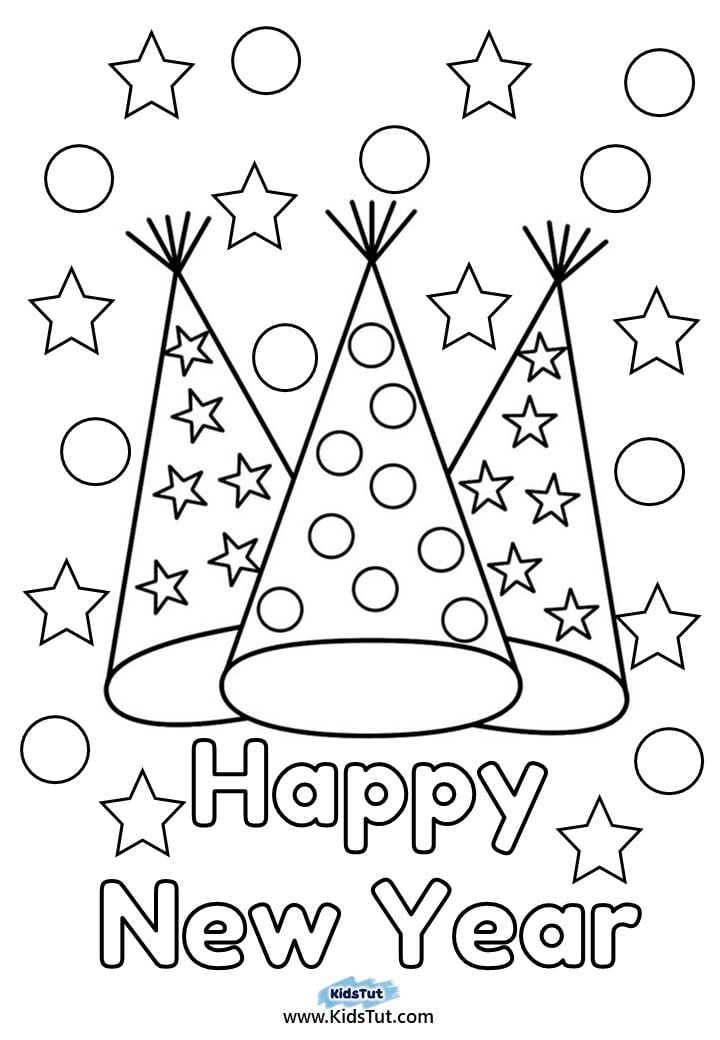 10 Happy New Year coloring pages for kids - KidsTut