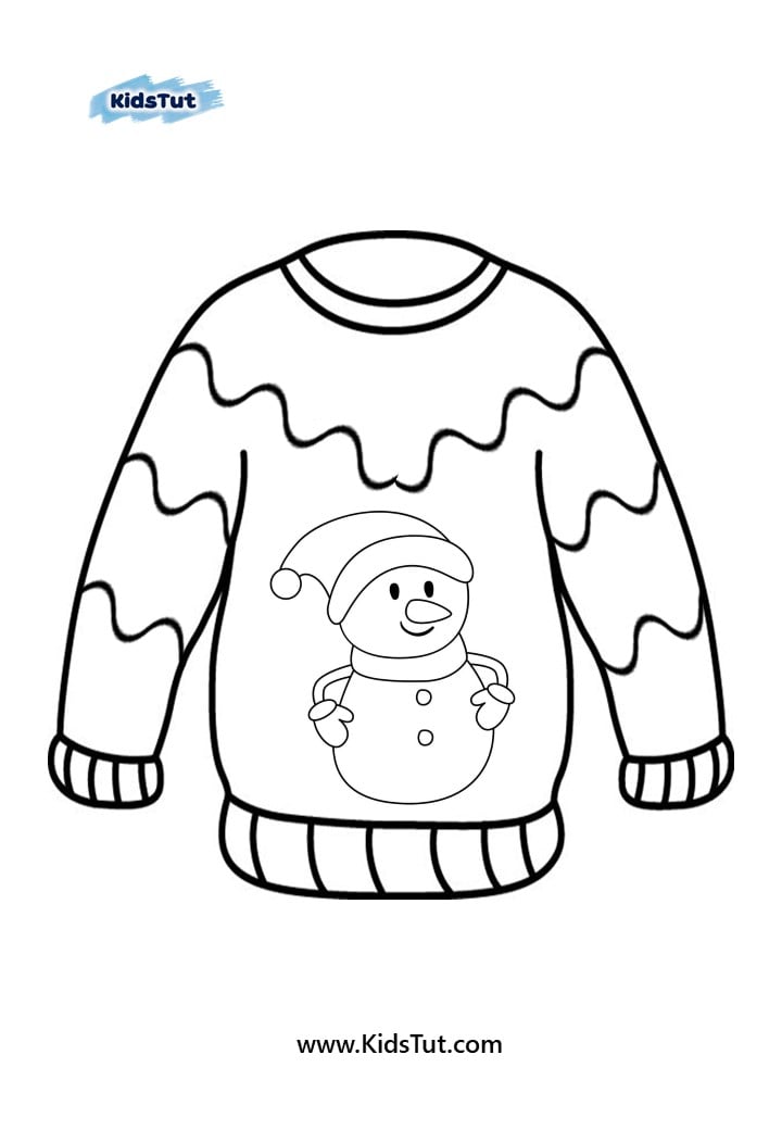 Fun and Easy Winter coloring page for kids - KidsTut