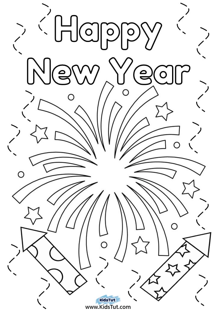 10 Happy New Year coloring pages for kids - KidsTut