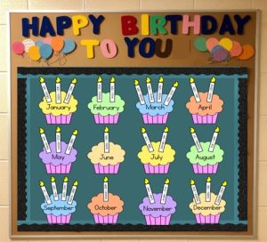 Easy Classroom Birthday Chart: Cupcake Theme - KidsTut