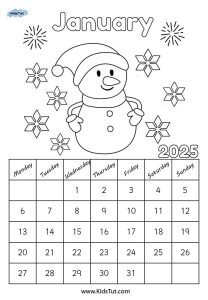 Free Color and Create Your 2025 Calendar for kids - KidsTut