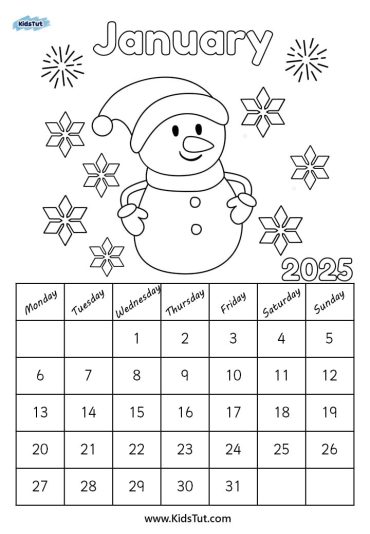 Free Color and Create Your 2025 Calendar for kids - KidsTut
