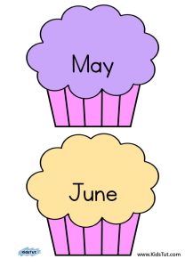 Easy Classroom Birthday Chart: Cupcake Theme - KidsTut