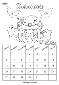 Free Color and Create Your 2025 Calendar for kids - KidsTut