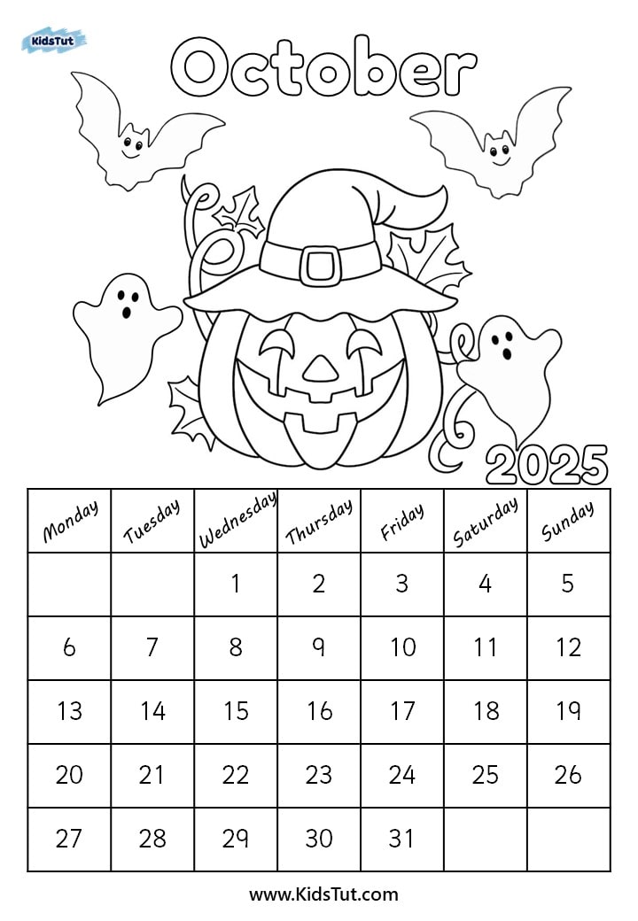 Free Color and Create Your 2025 Calendar for kids - KidsTut