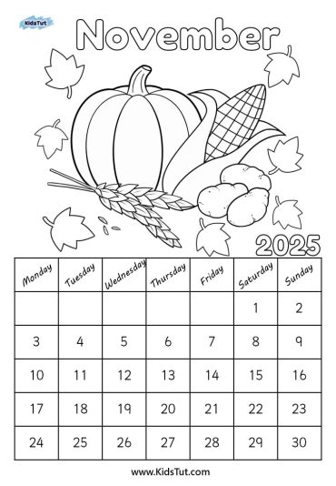 Free Color and Create Your 2025 Calendar for kids - KidsTut