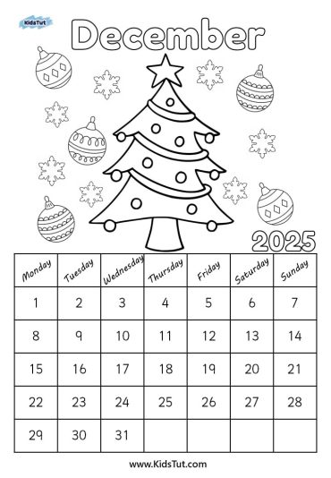 Free Color and Create Your 2025 Calendar for kids - KidsTut